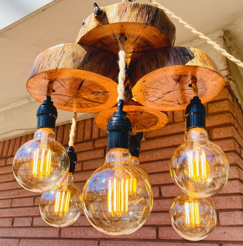 Oak Log Light Fixture - Etsy