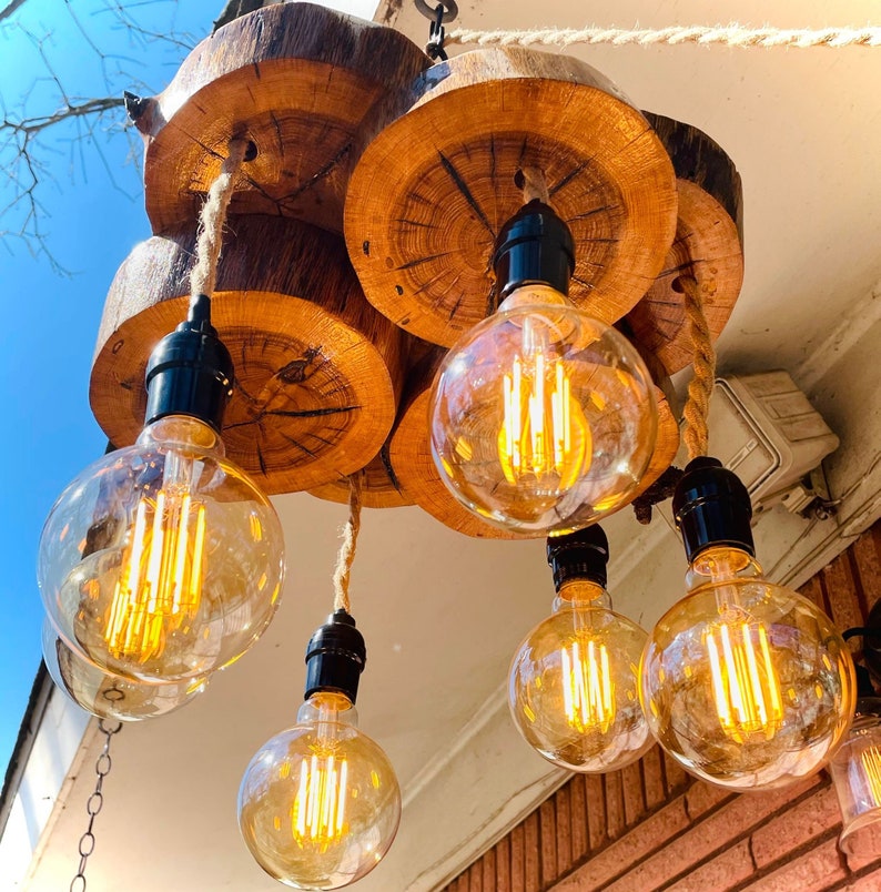 Oak Log Light Fixture - Etsy