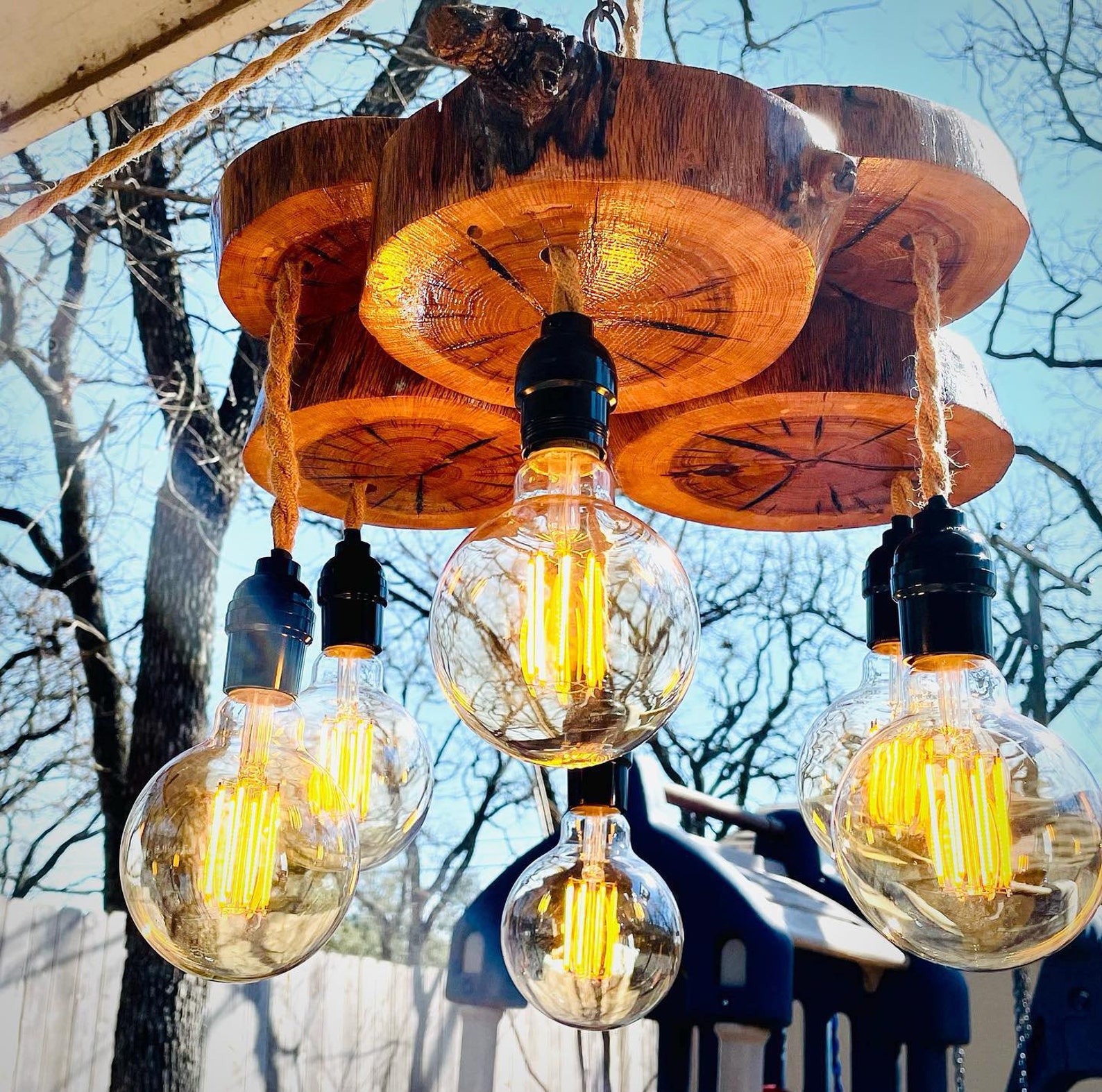 Oak Log Light Fixture - Etsy