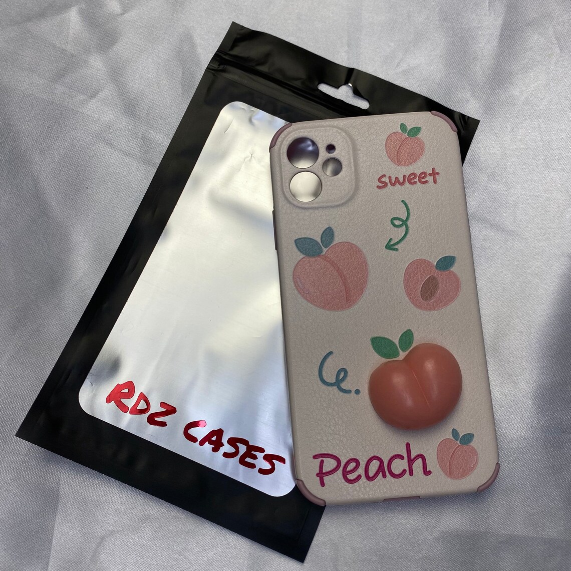 Peach 3D Case with soft peach Iphone case/ Phone Case Rdz | Etsy