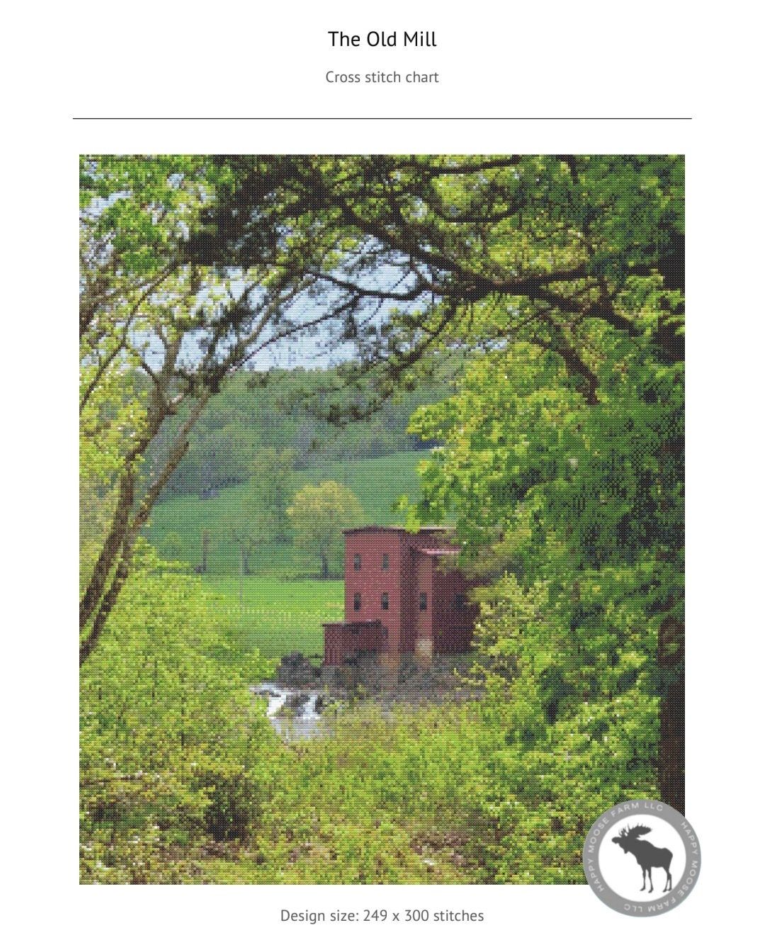The Old Mill Cross-stitch Pattern - Etsy