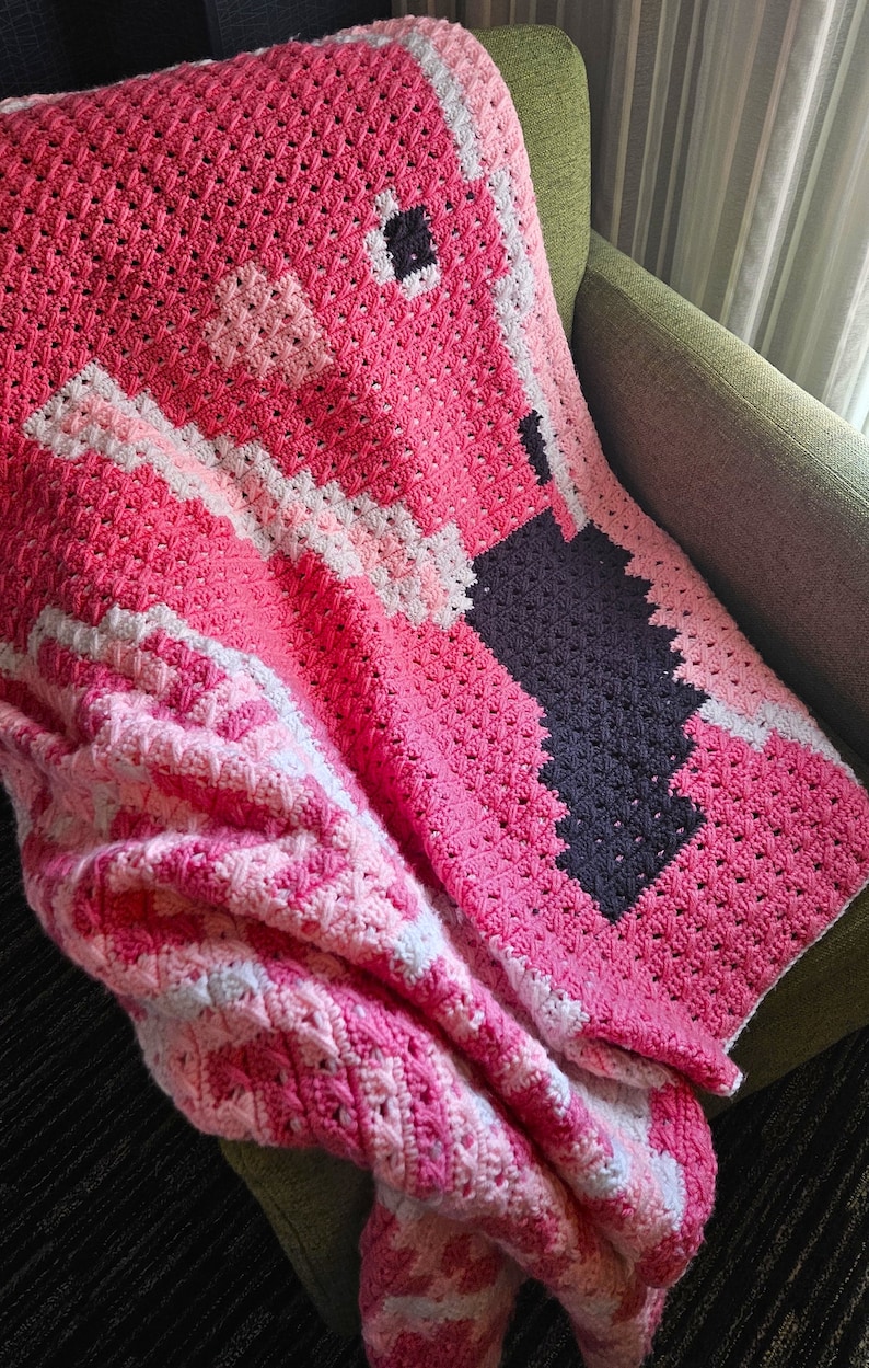 Flamingo Throw Blanket Crochet Pattern | Flamingo Crochet Pattern ...