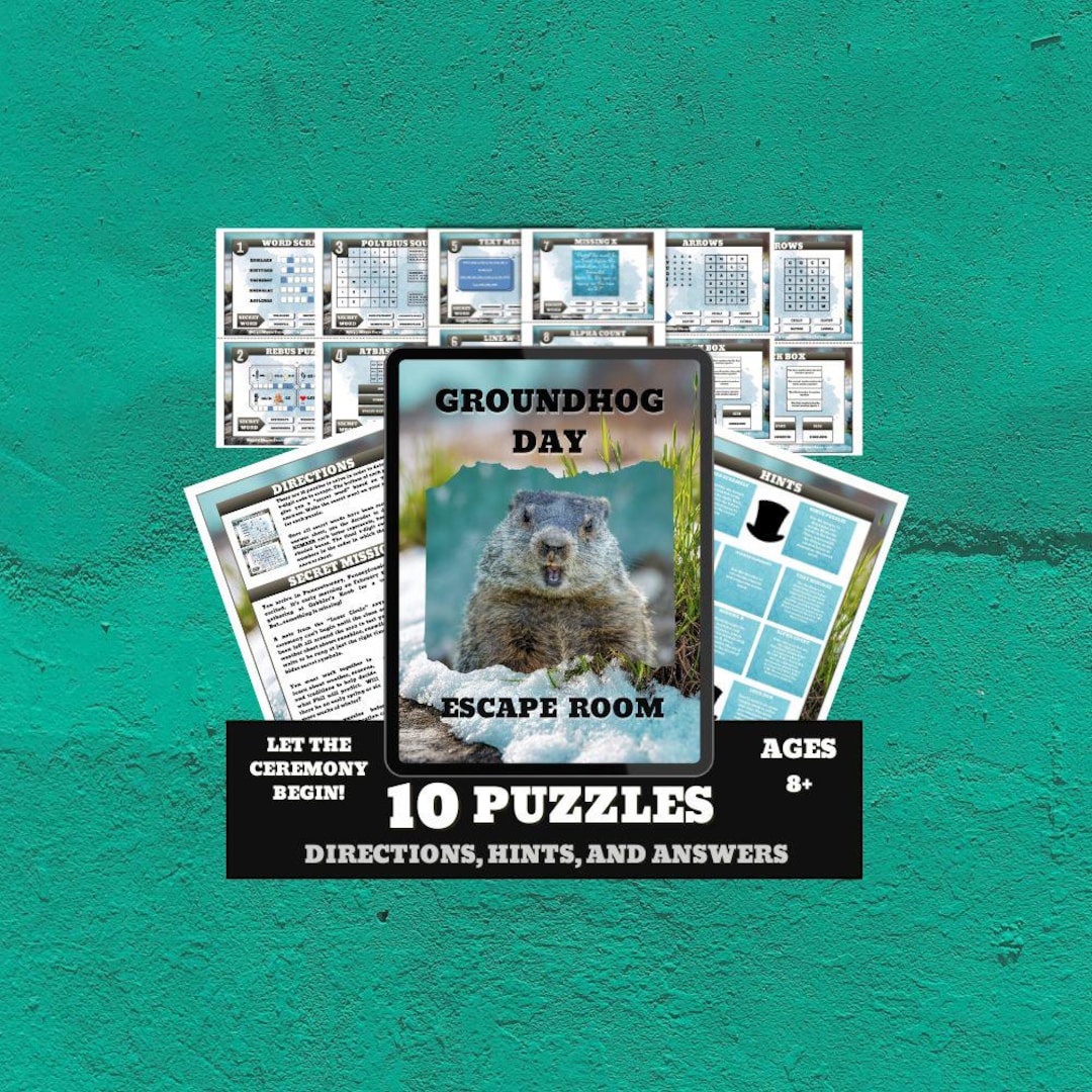 Groundhog Day Escape Room: Instant Download Printable Activity Word ...