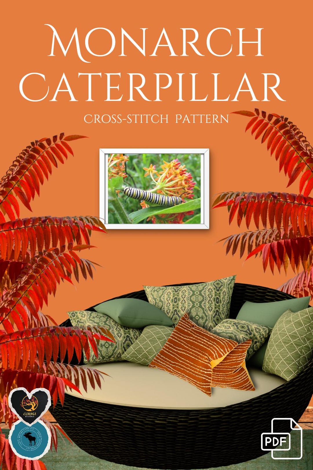 Monarch Caterpillar Cross-stitch Pattern - Etsy