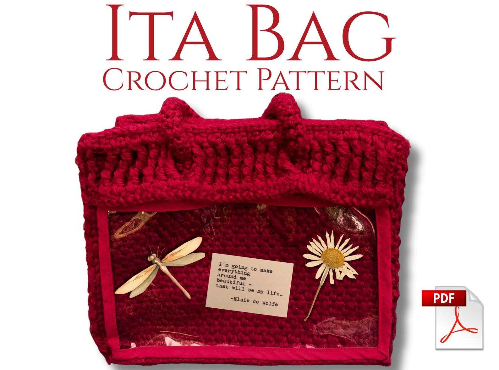 Ita Bag Crochet Pattern: Display Pocket Purse Tutorial (PDF Digital ...