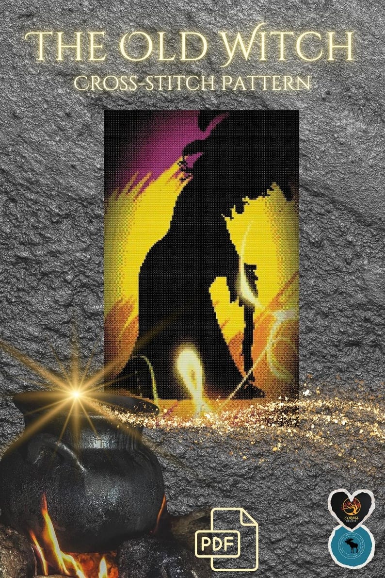 The Old Witch Cross-stitch Pattern - Etsy
