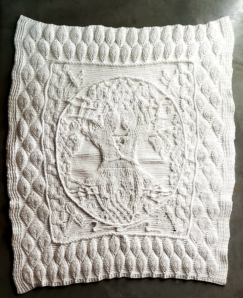 Tree of Life Crochet Baby Blanket Pattern: Cotton Nursery Decor ...