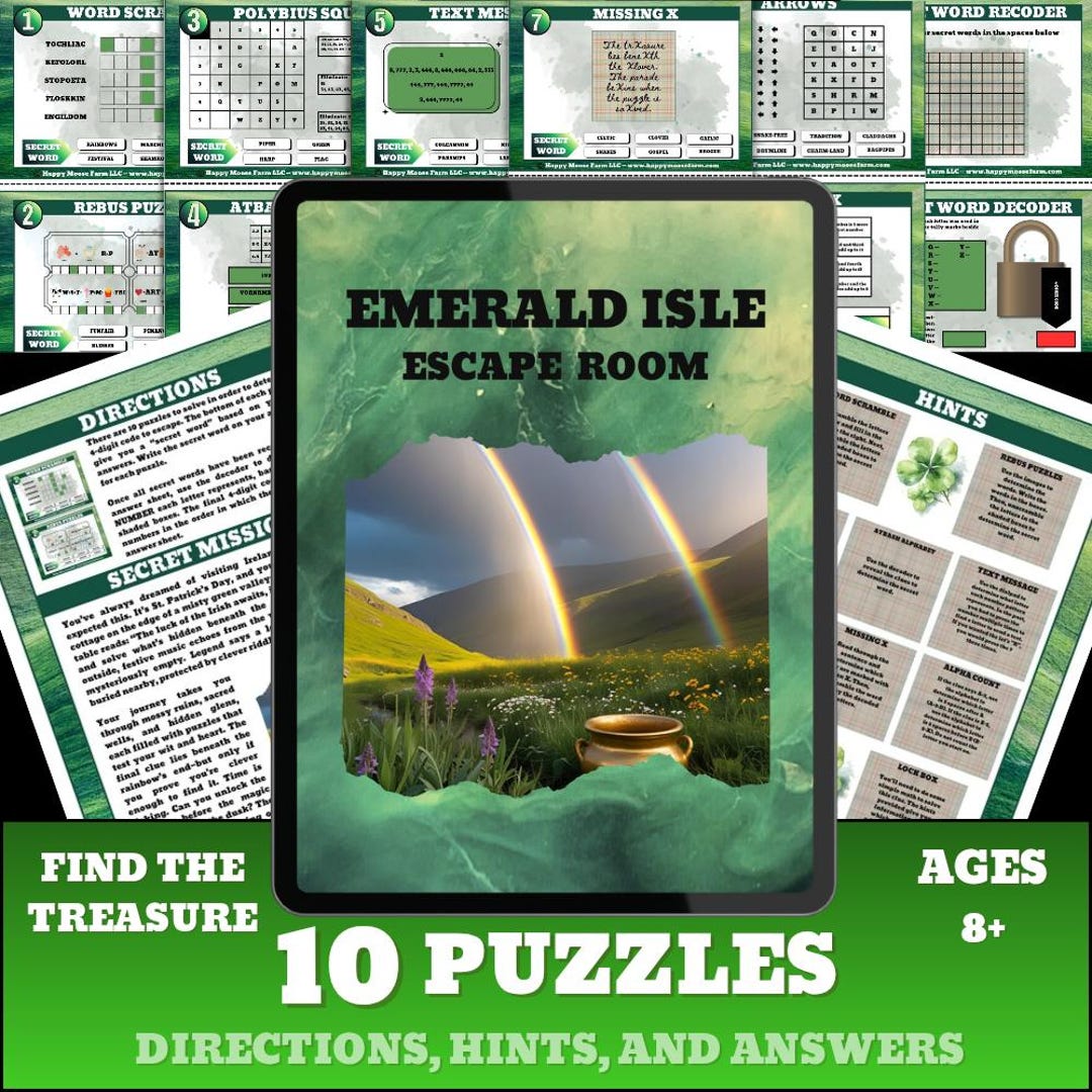 Irish Escape Room Puzzle Game: Printable Family Activity (digital ...