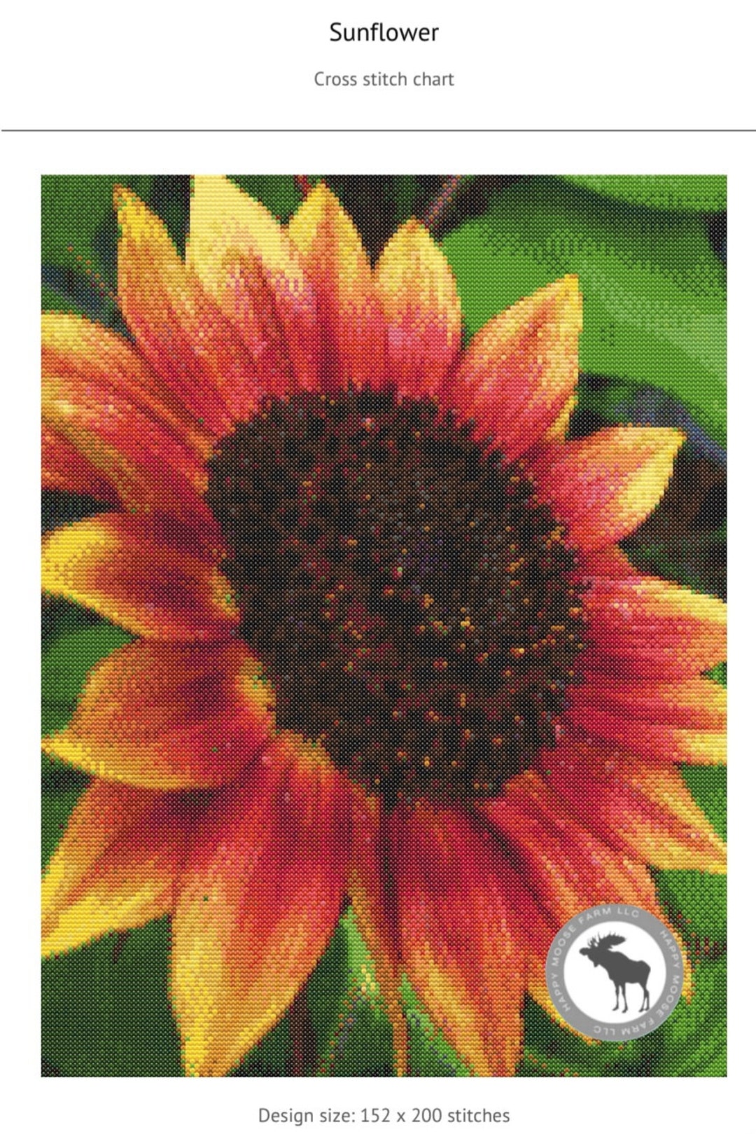 Sunflower Cross-stitch Pattern - Etsy