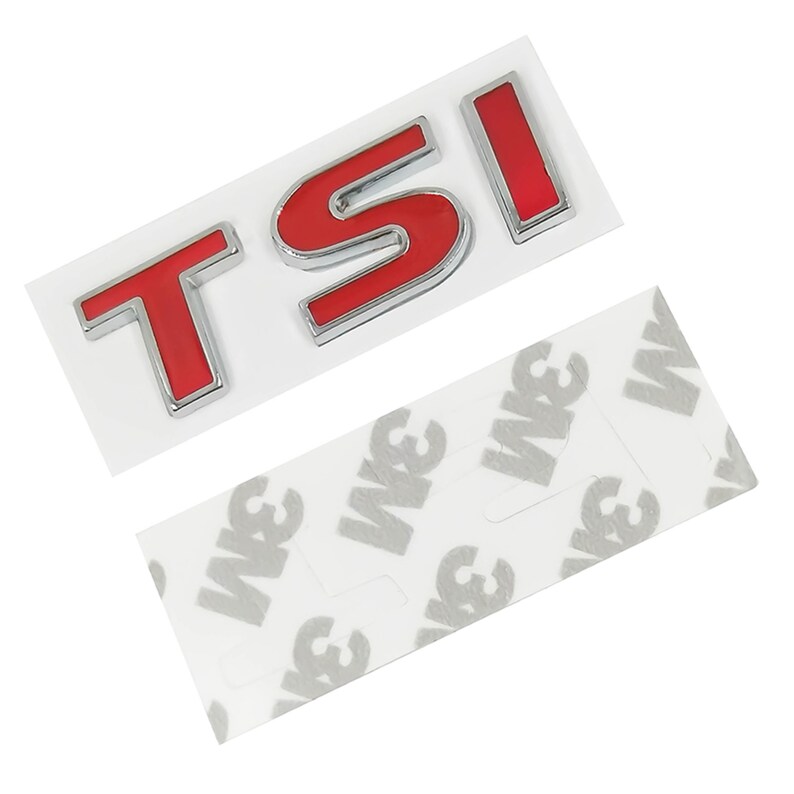 3D Lettering Logo TSI Chrome Red Seat Leon Ibiza Altea VW Emblem Badge ...