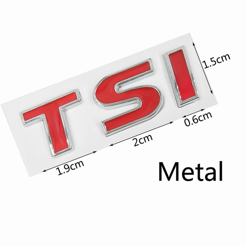 3D Lettering Logo TSI Chrome Red Seat Leon Ibiza Altea VW Emblem Badge ...