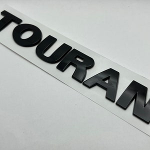 VW Touran Emblem Logo Letters Badge Trunk Gate Rear Black - Etsy