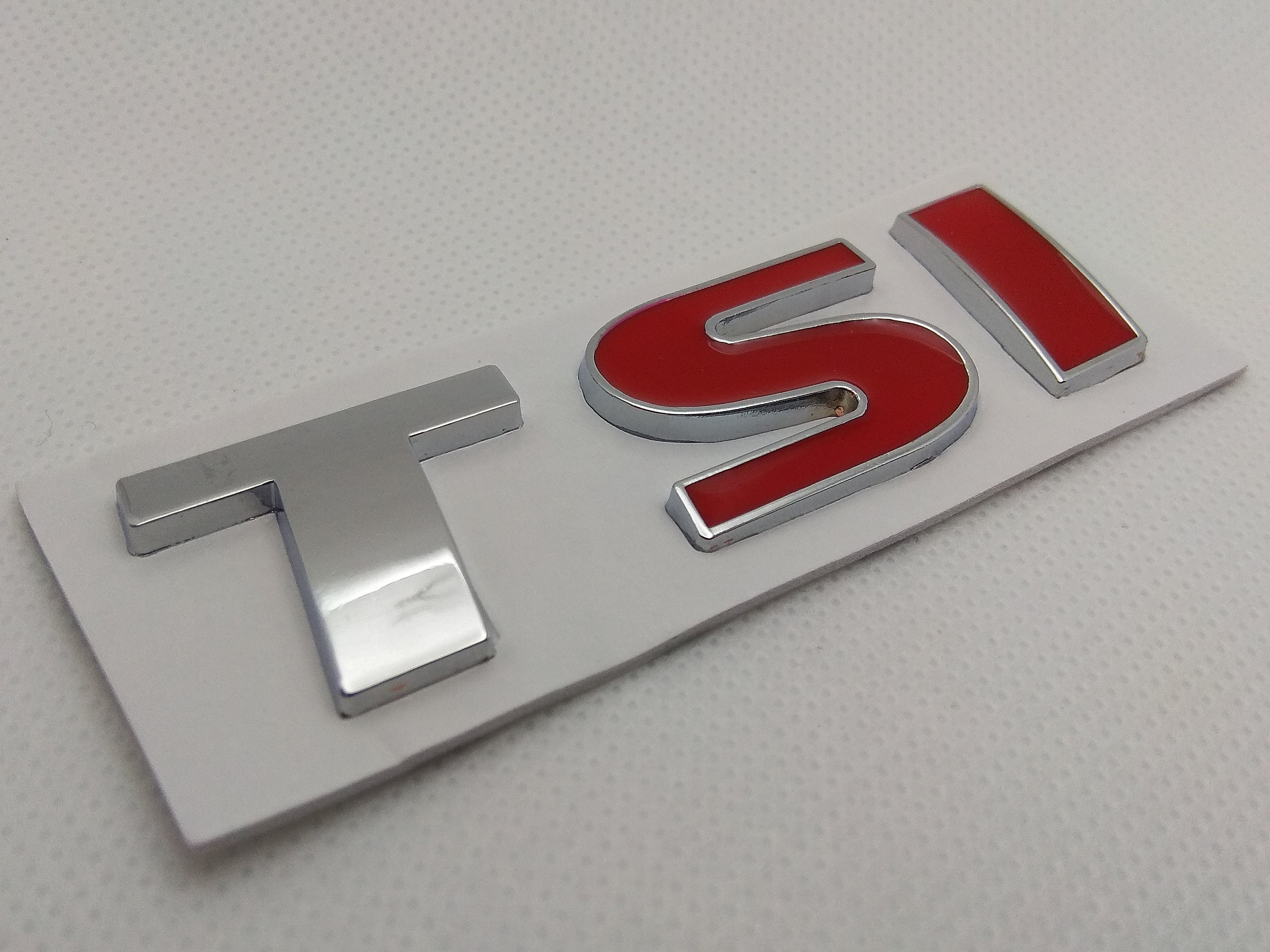 Lettering Logo TSI Chrome Red Seat Leon Ibiza Altea VW Emblem Badge ...