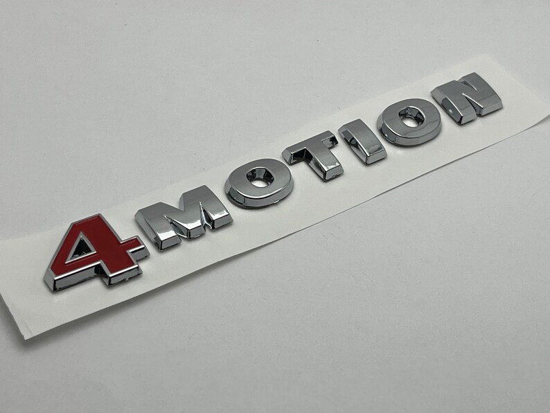 4motion 3D Logo Decal Emblem Stickers 4 Motion Badge Chrome Red Car ...