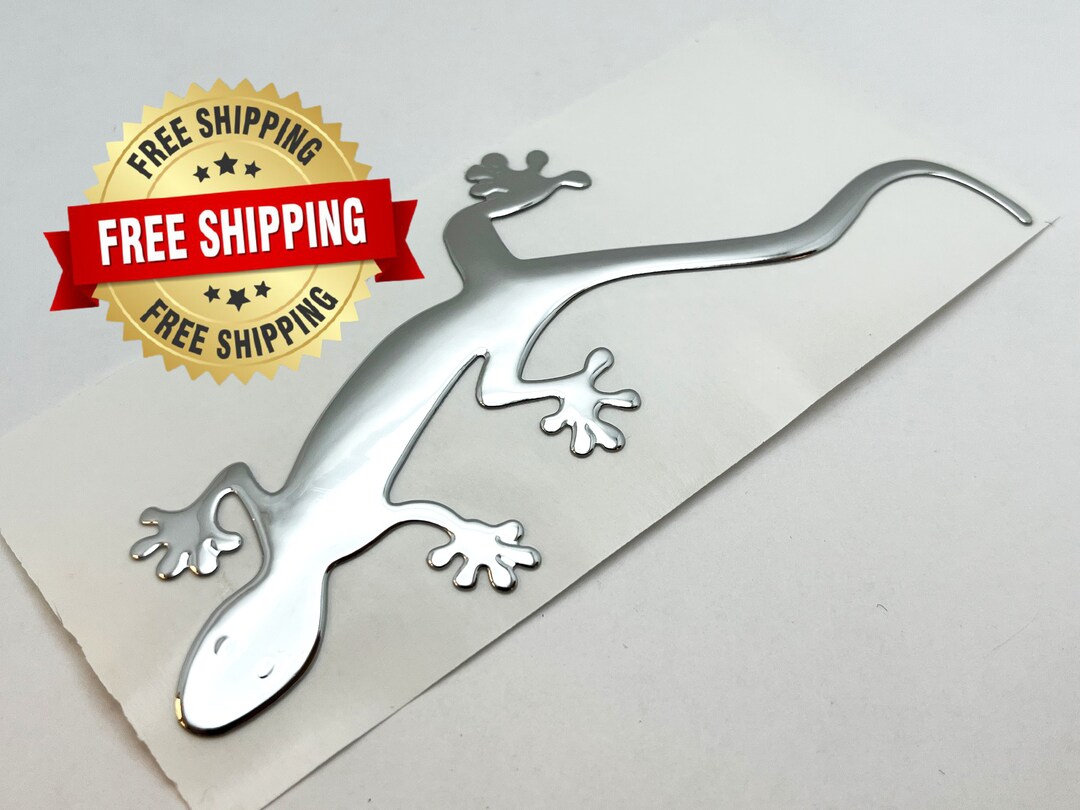 3D Lizard Gecko Car Sticker Soft PVC Chromed Badge Emblem Auto ...
