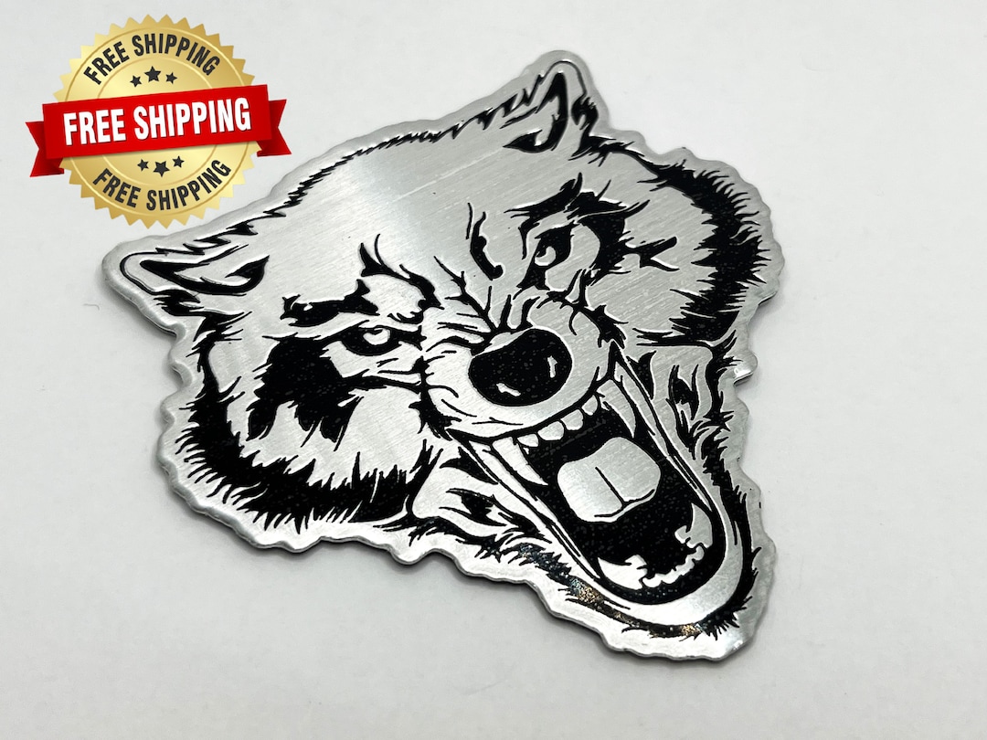 Wolf Head Sticker 3D Metal Car Motorcycle Logo Emblem Badge Decals - Etsy