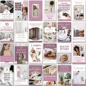 Pink Pinterest Templates Editable in Canva, Pin Templates for Lifestyle ...