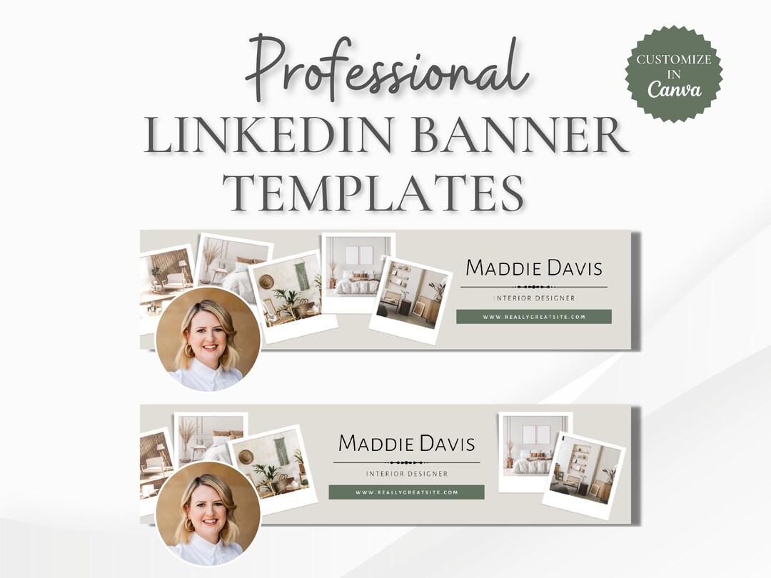 Professional Linkedin Banners Customizable in Canva, Personalized ...