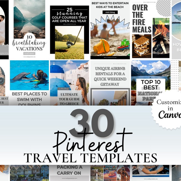 Pinterest Templates for Travel - Etsy