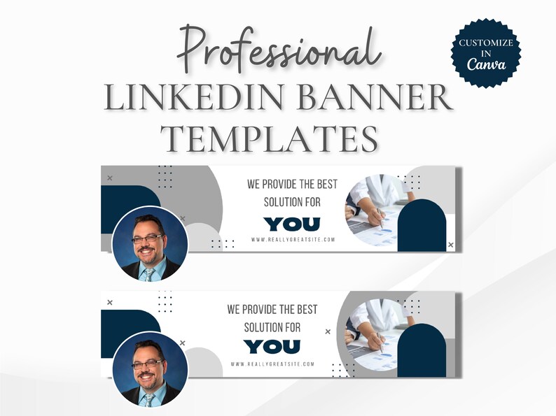 Professional Linkedin Banners Customizable in Canva, Personalized ...