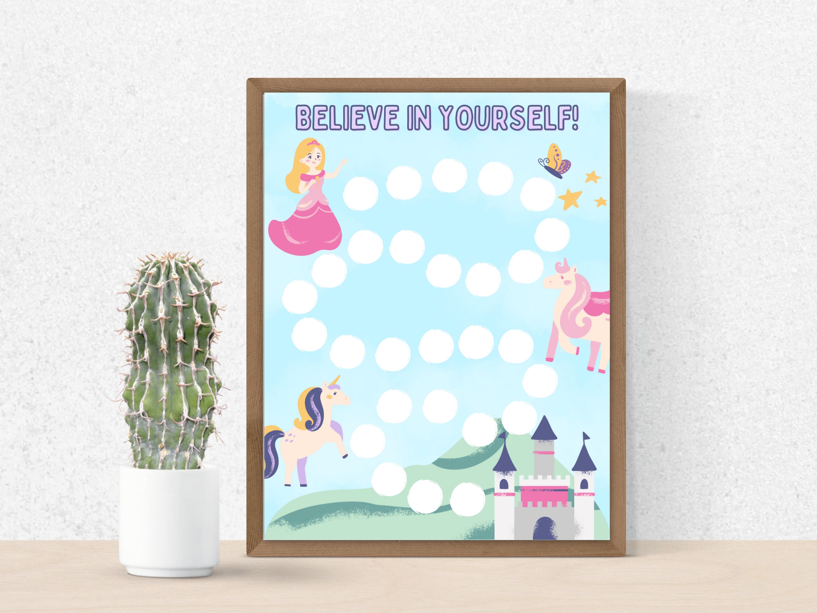 Princess Sticker Chart, Printable Princess Reward Chart, Girls Potty ...