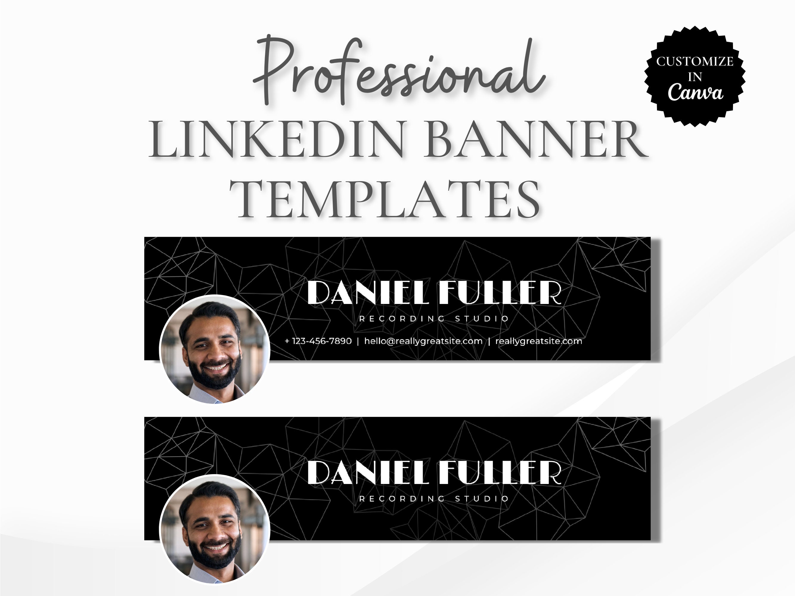 Editable Linkedin Banners for Canva Personalized Linkedin Background ...