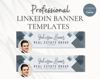 Professional Linkedin Banners Customizable in Canva - Etsy
