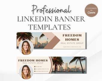 Professional Linkedin Banners for Canva Personalized Header - Etsy
