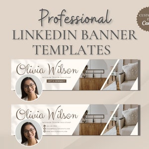 Professional Linkedin Banners Customizable in Canva, Personalized ...