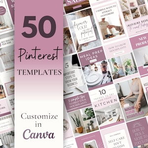 Pink Pinterest Templates Editable in Canva, Pin Templates for Lifestyle ...