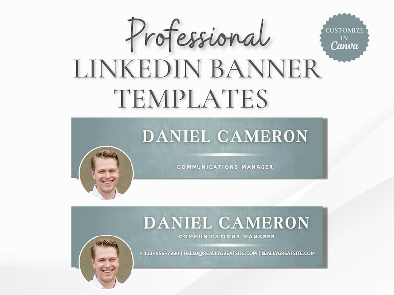 Professional Linkedin Banners Customizable in Canva, Personalized ...