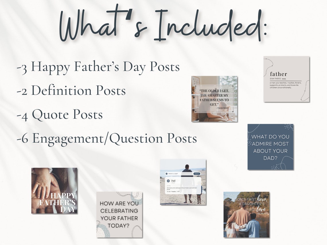Father’s Day Instagram Post Templates Editable in Canva, Father’s Day ...