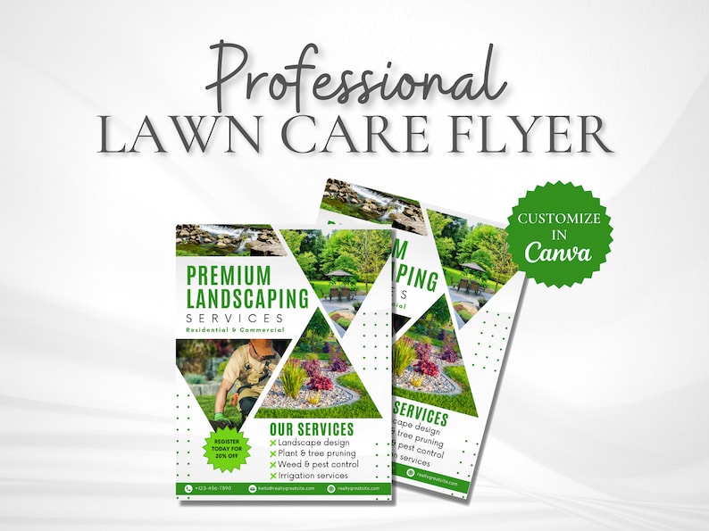 Landscaping Flyer Template Customizable in Canva, Small Business Flyer ...