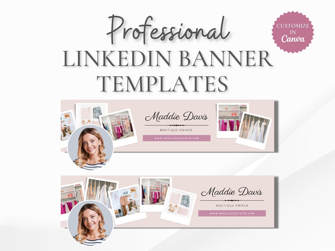 Professional Linkedin Banners for Canva, Personalized Header Canva ...