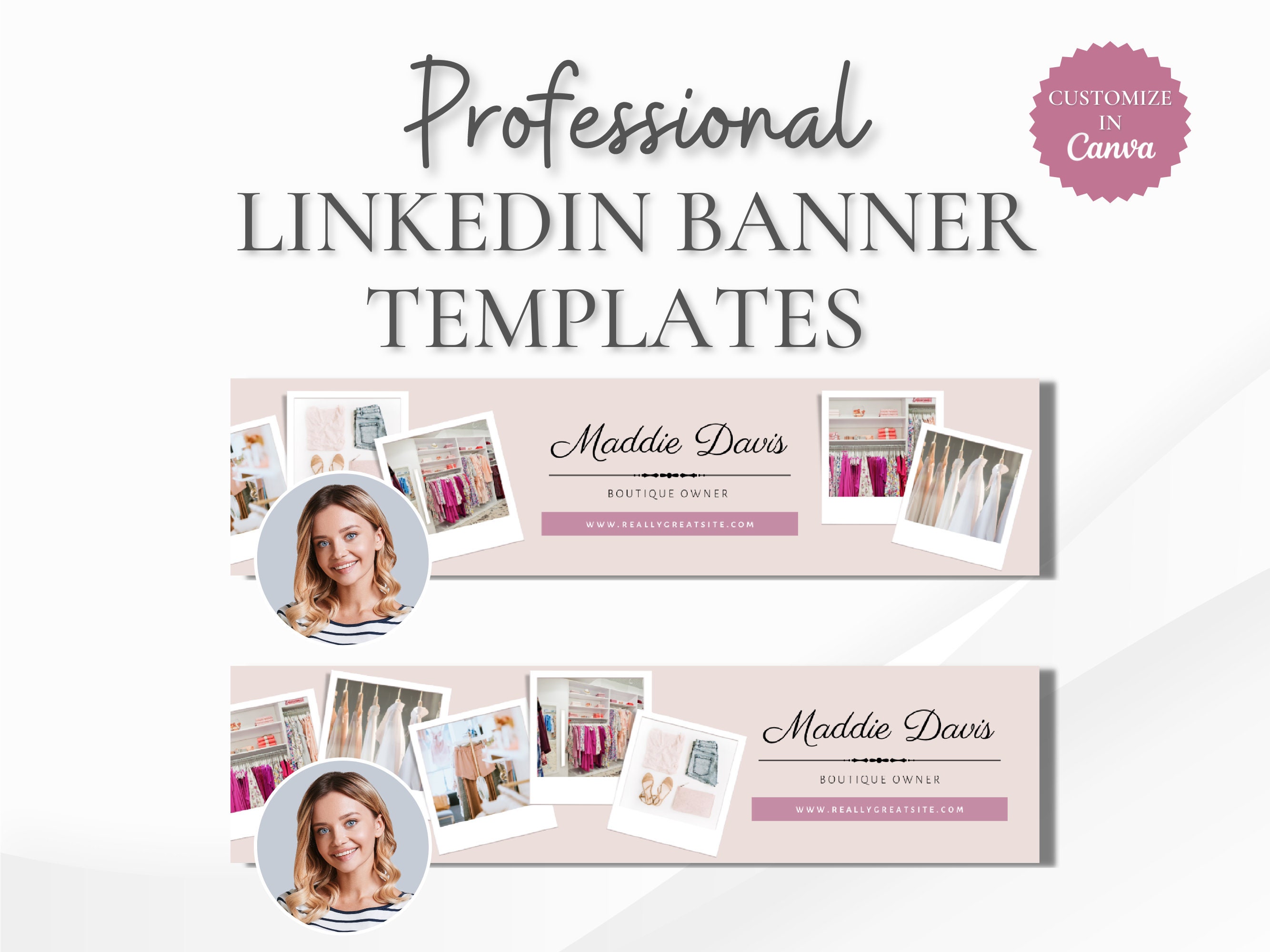 Professional Linkedin Banners for Canva, Personalized Header Canva ...