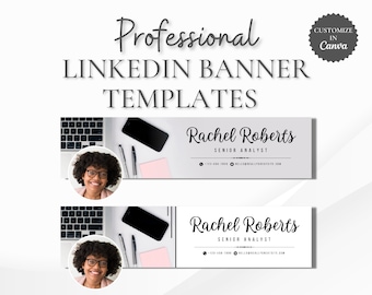Professional Linkedin Banners Customizable in Canva, Personalized ...