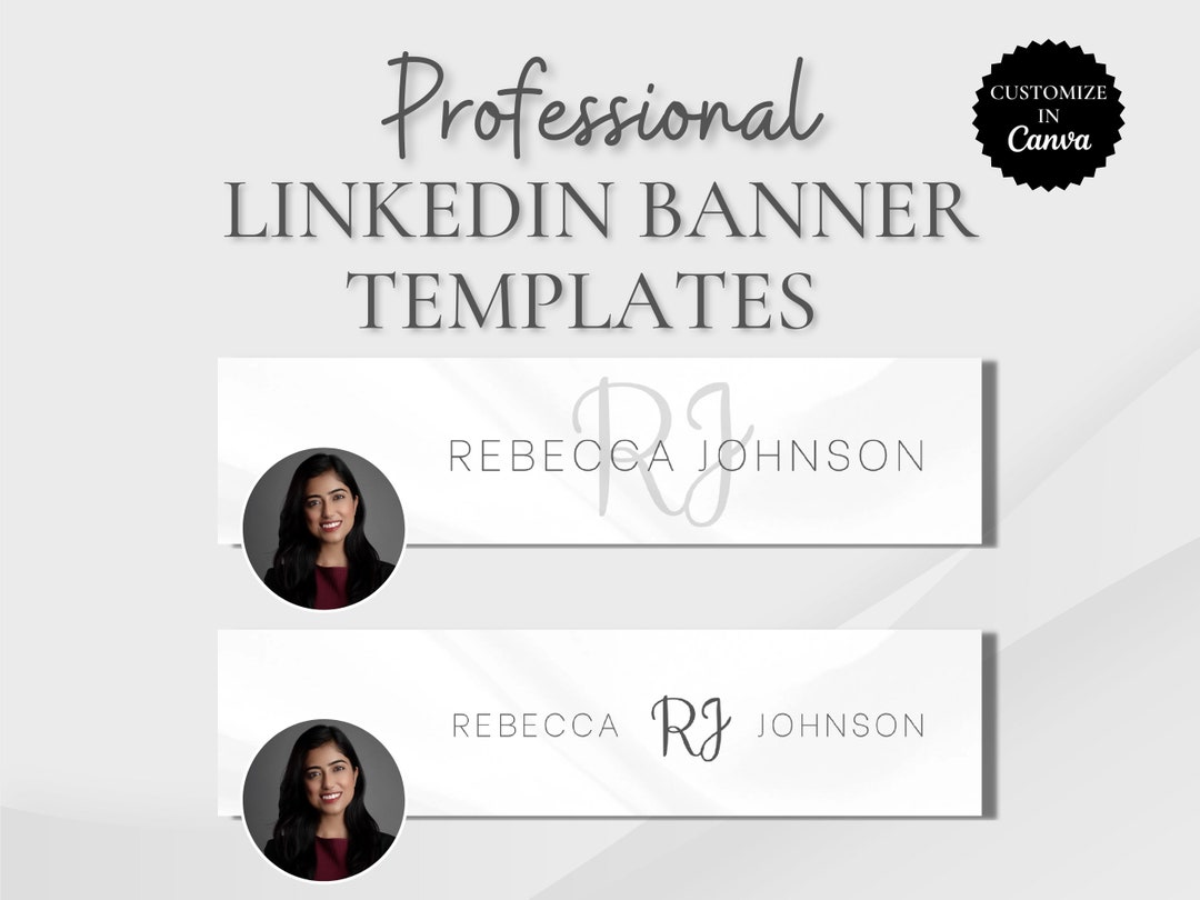 Simple Black and White Linkedin Banners Customizable in Canva ...