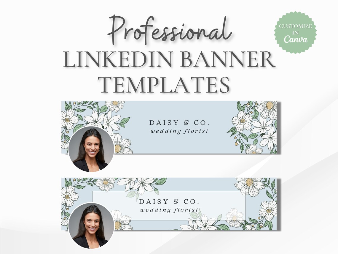 Professional Linkedin Banners Customizable in Canva, Personalized ...