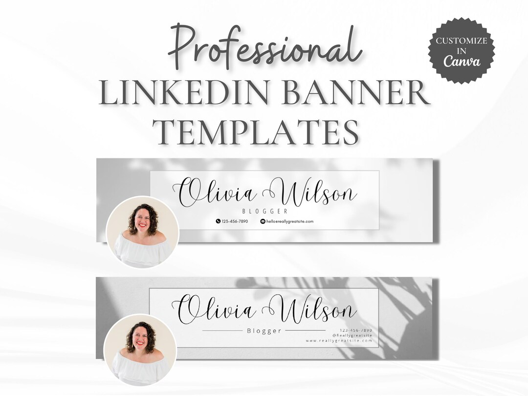 Professional Linkedin Banners Customizable in Canva, Personalized ...