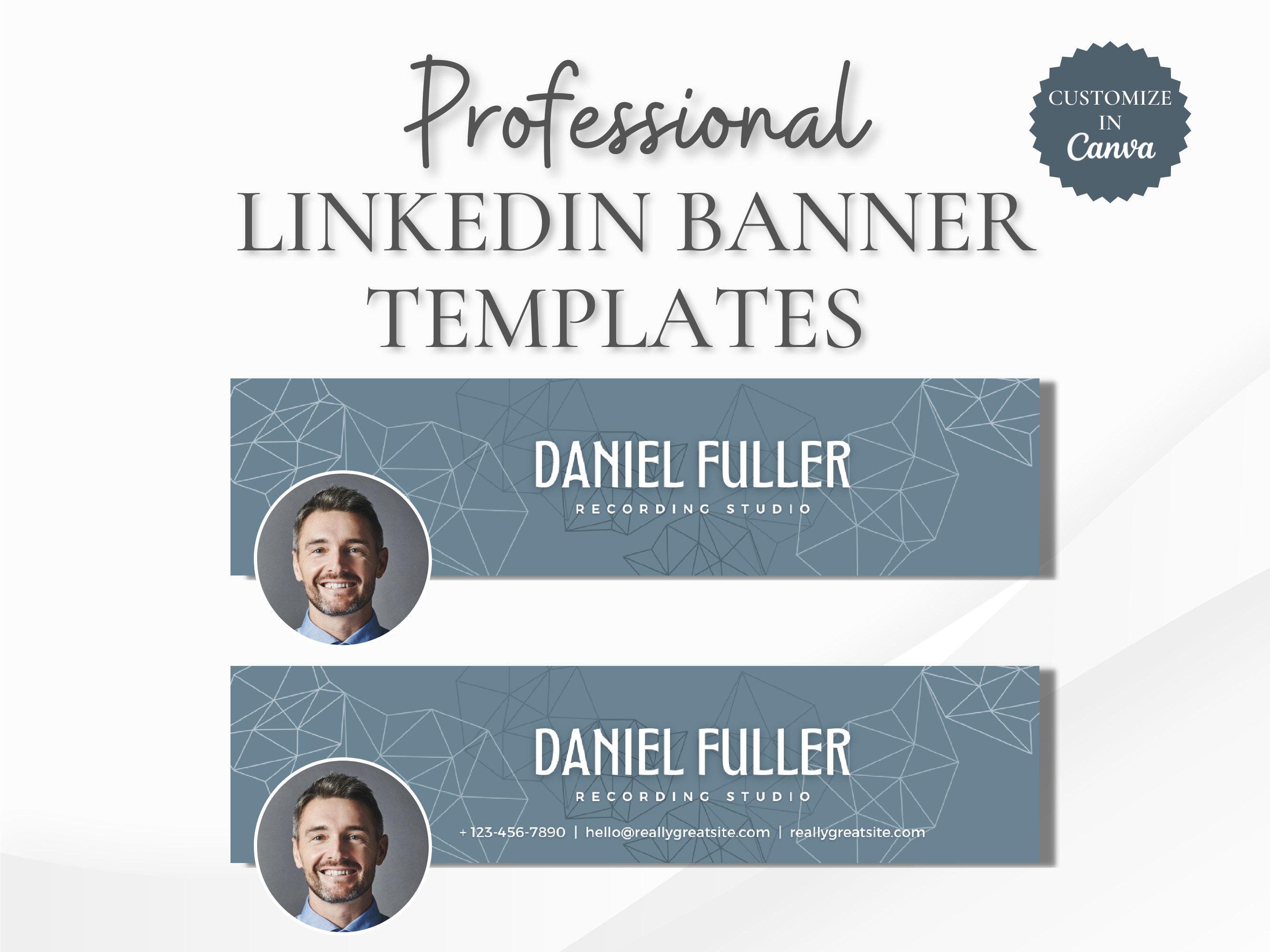 Professional Linkedin Banners Customizable in Canva, Personalized ...