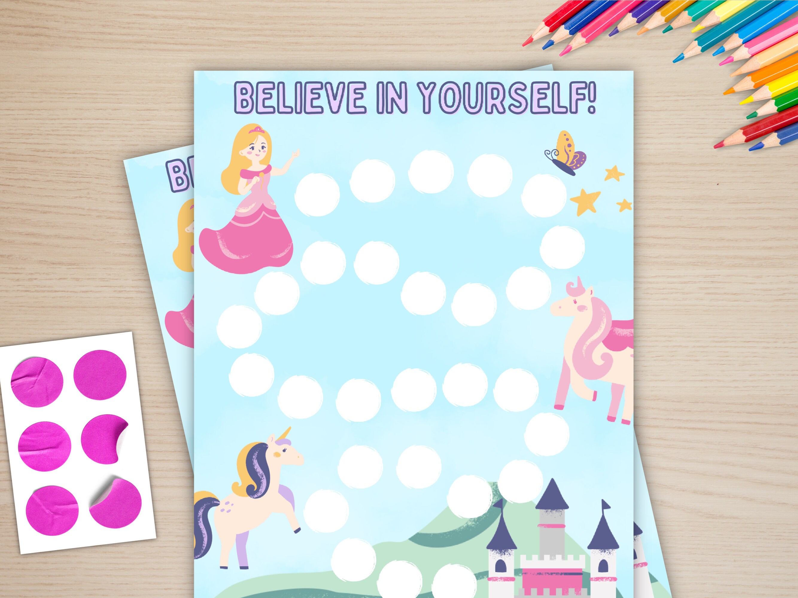 Princess Sticker Chart, Printable Princess Reward Chart, Girls Potty ...