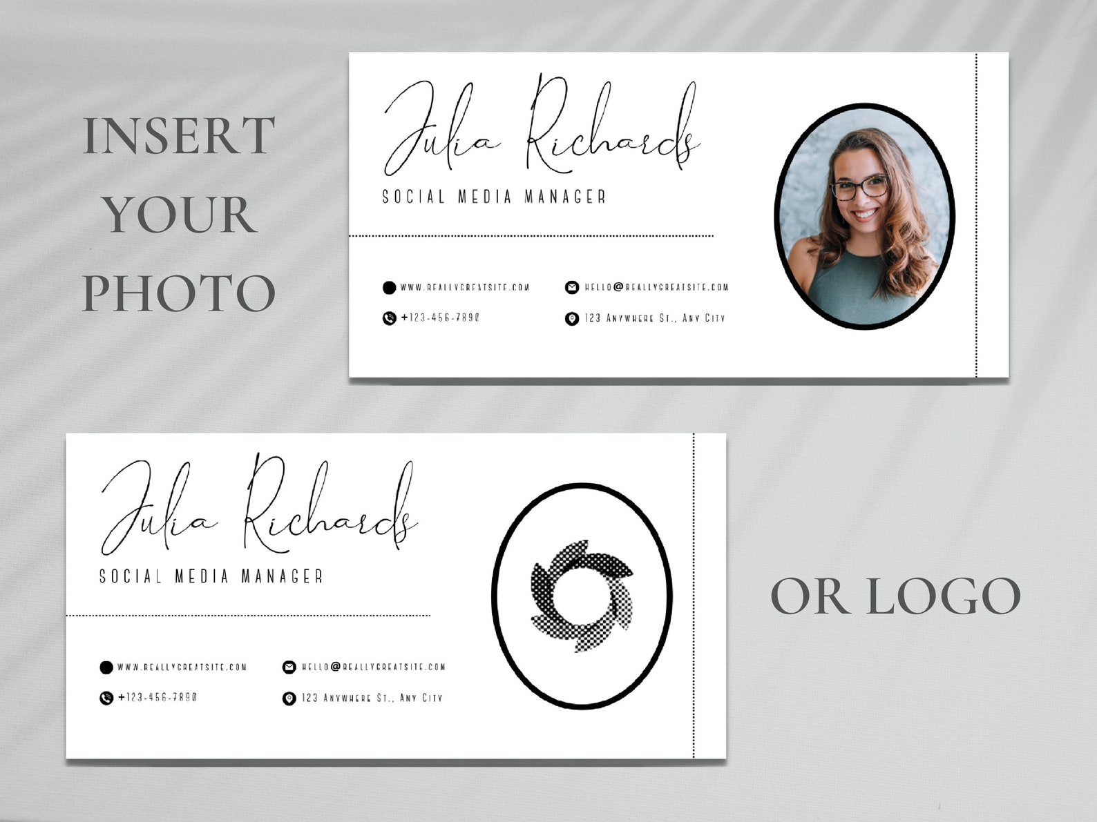 Email Signature Template Editable in Canva, Photo and Logo Email ...