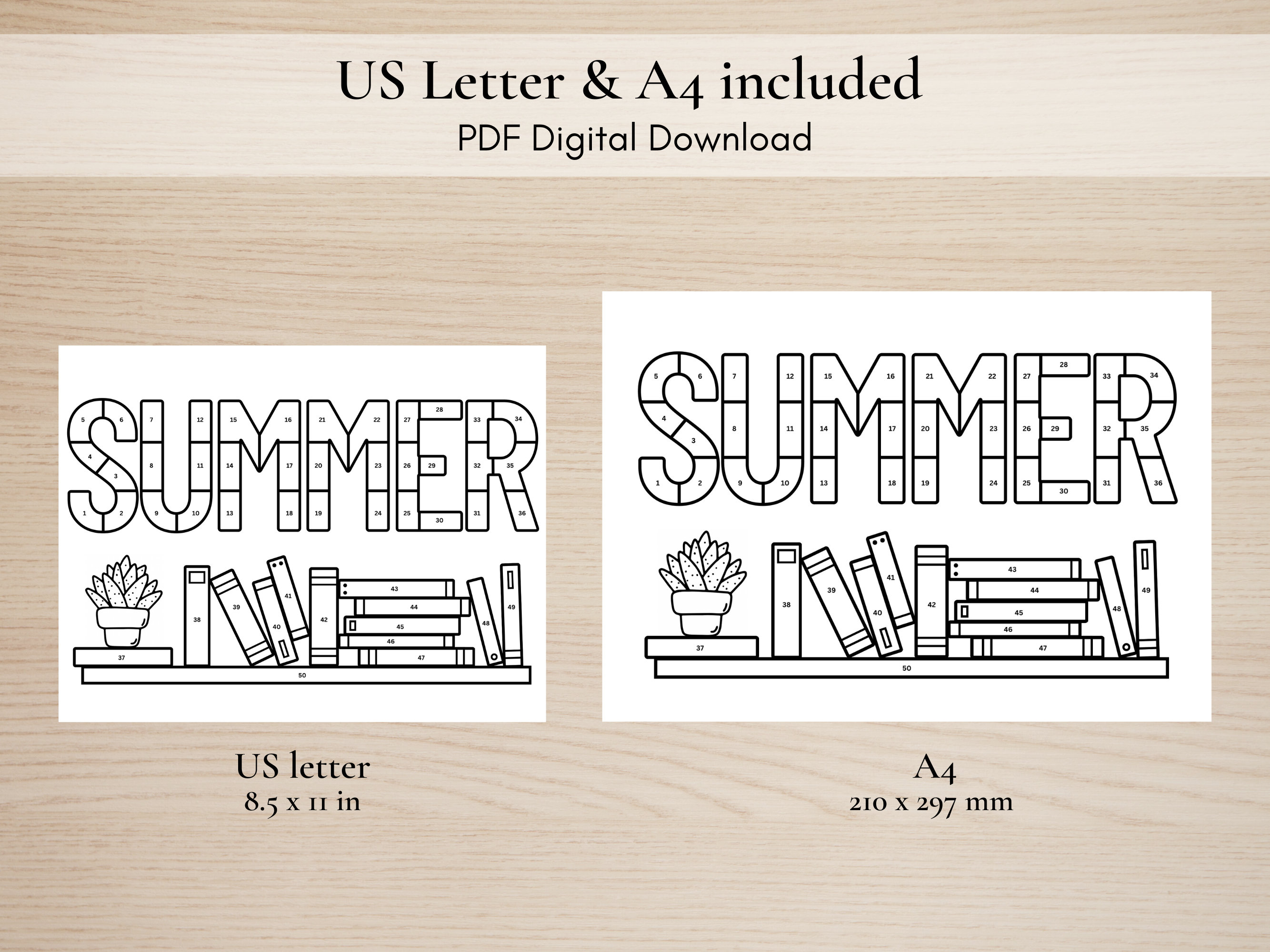 Summer Reading Tracker Printable Coloring Bookshelf Tracker Summer ...