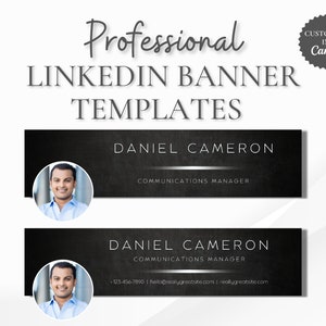Professional Linkedin Banners Customizable in Canva, Personalized ...