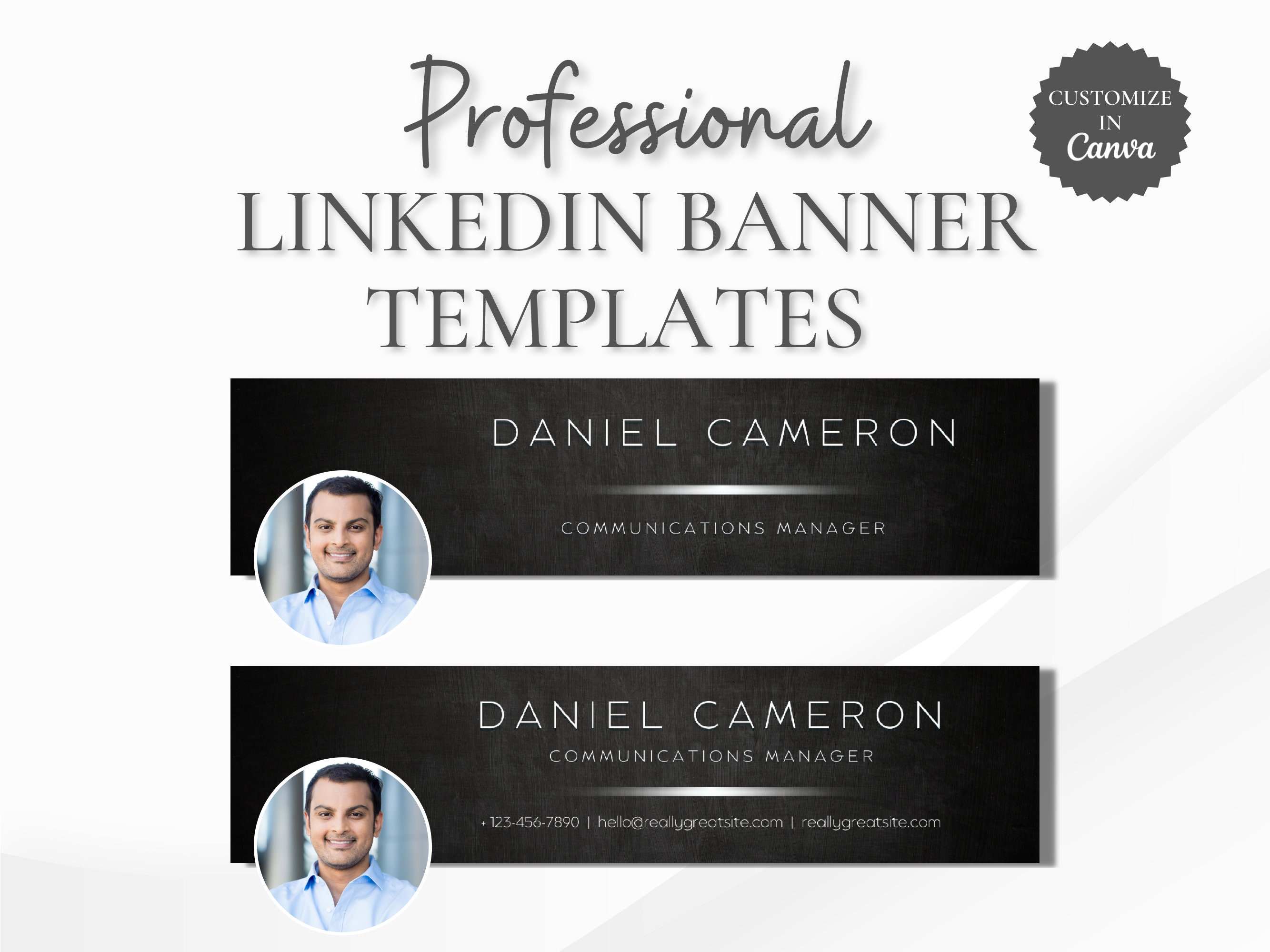 Professional Linkedin Banners Customizable in Canva, Personalized ...