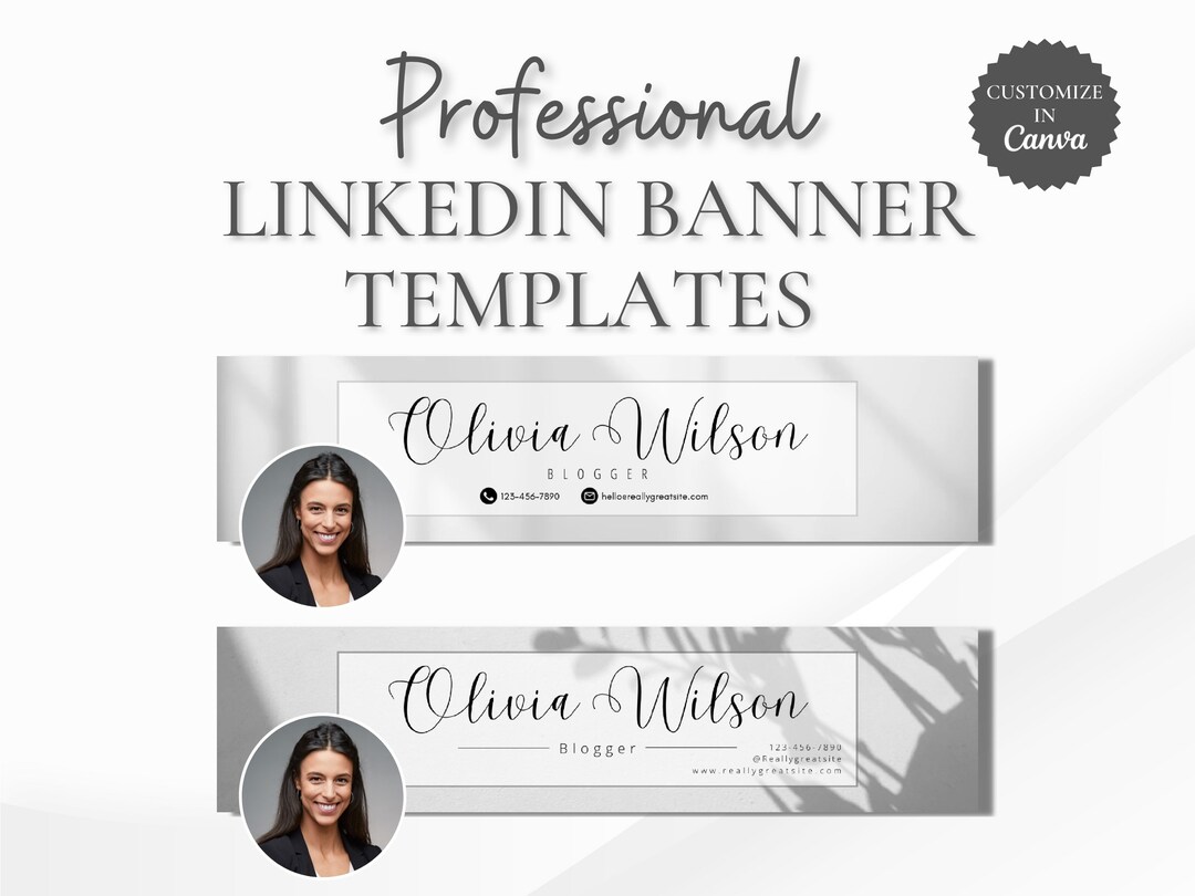 Professional Linkedin Banners Customizable in Canva, Personalized ...
