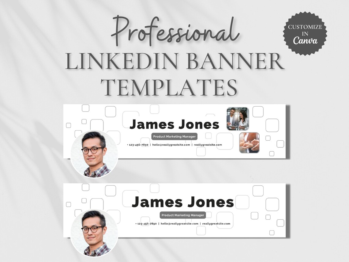 Professional Linkedin Banners Customizable in Canva, Personalized ...