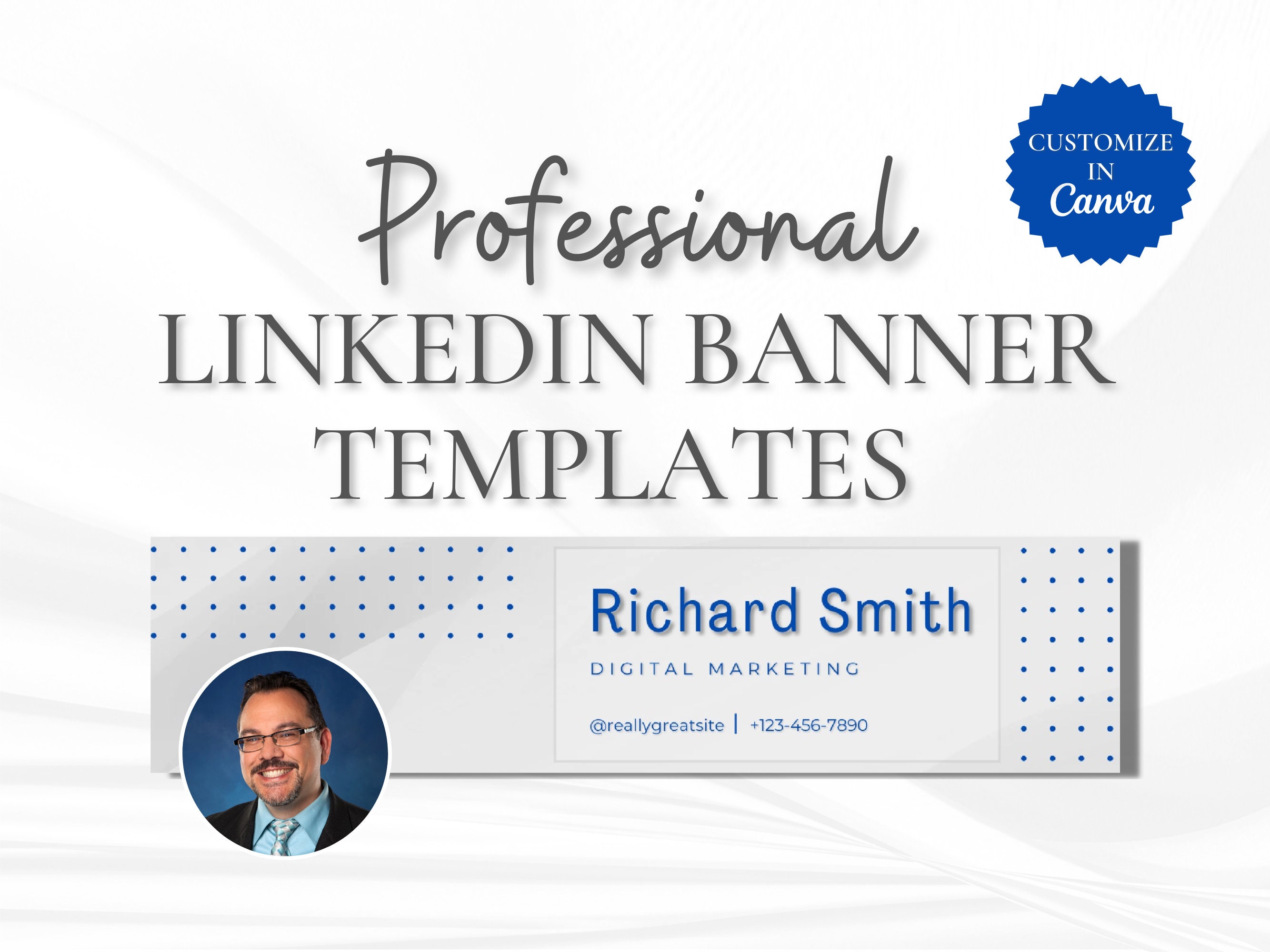 Professional Linkedin Banner Customizable in Canva, Personalized Header ...