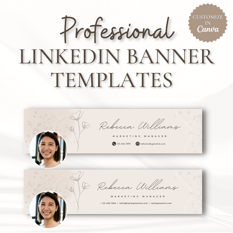Professional Linkedin Banners Customizable in Canva - Etsy