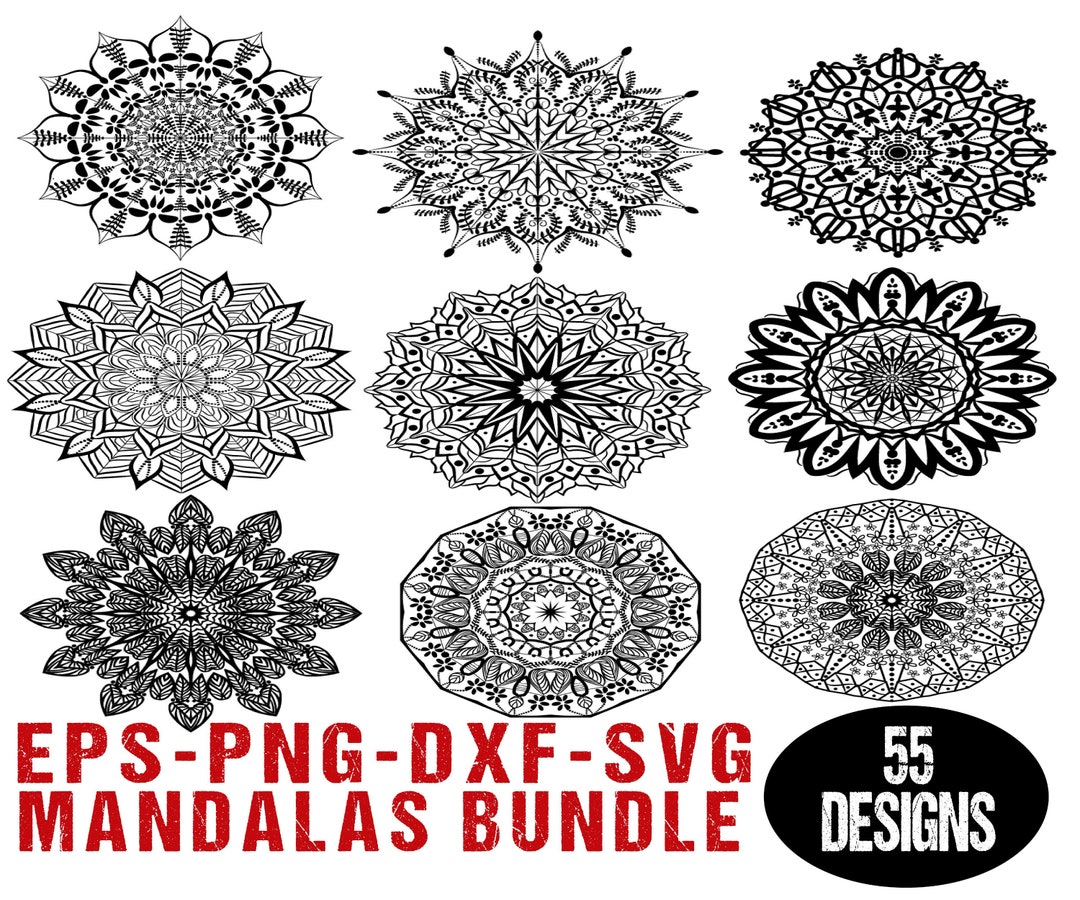 55 Mandala Svg Bundle,mandalas EPS, Mandala Clipart, Mandala Vector ...